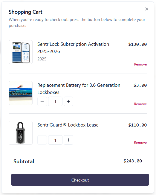 Purchasing SentriLock Services, Lockboxes and Accessories in the OneKey ...