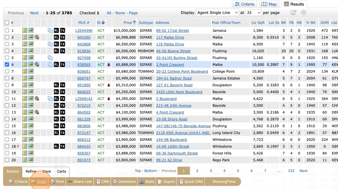 Emailing and Texting Listings in Matrix – OneKey® MLS Support Center